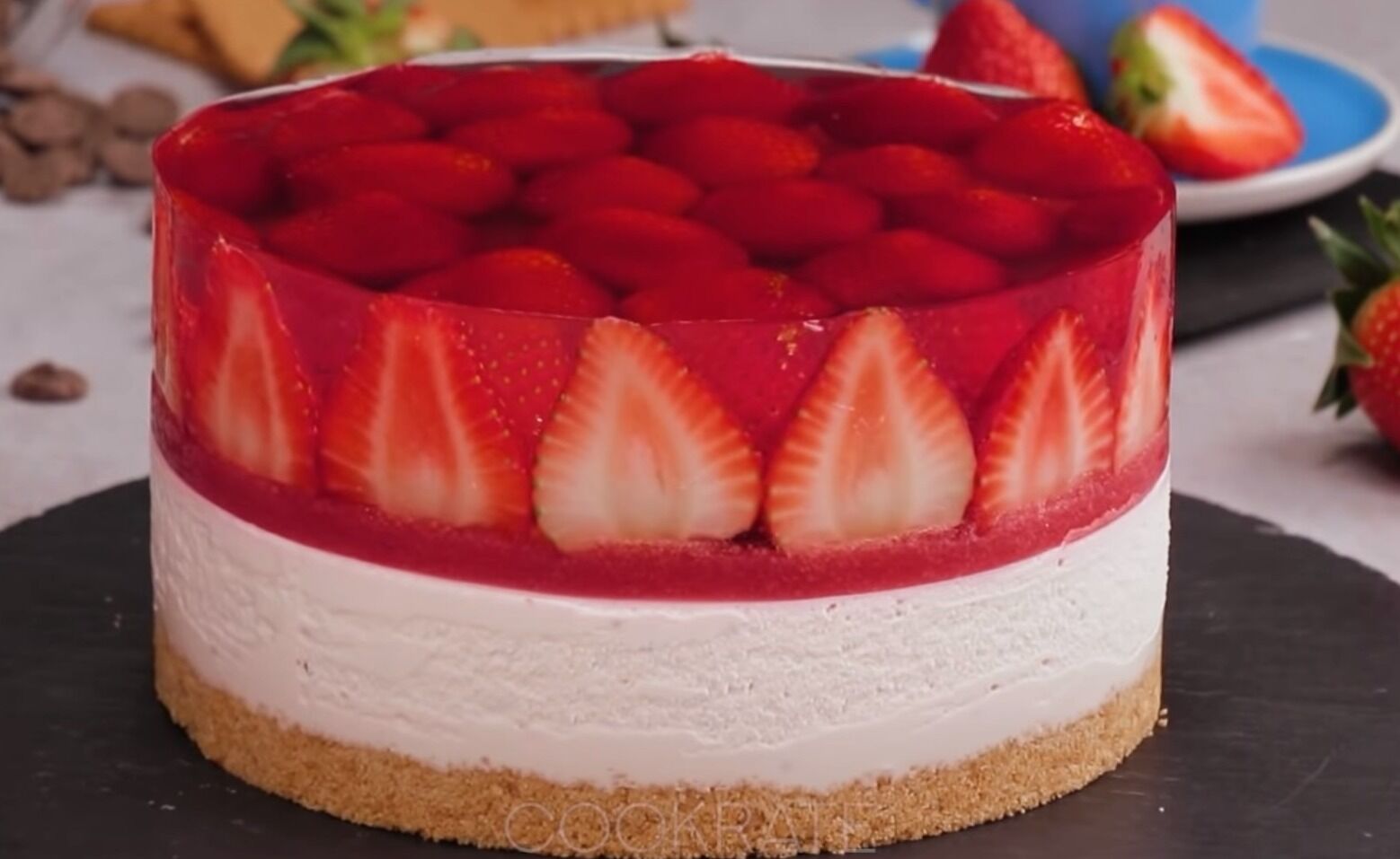 Полуничний чізкейк. Рецепт без випічки та без яєць! - Смачні рецепти